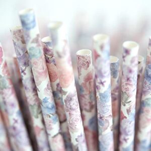 Weddingstar Vintage Floral Paper Straws