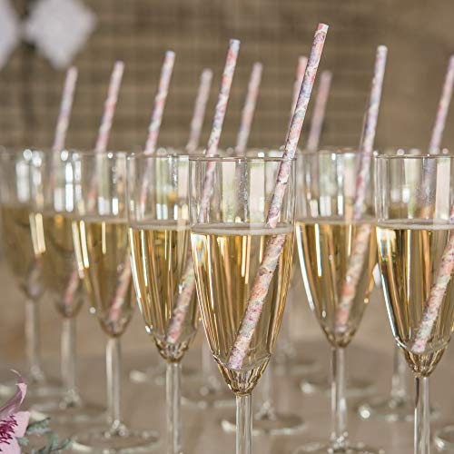 Weddingstar Vintage Floral Paper Straws