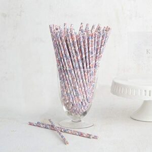 Weddingstar Vintage Floral Paper Straws