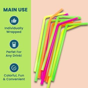 Perfect Stix Neon Flex 10 unwrapped-1250ct Straws, 9" (Pack of 1250)