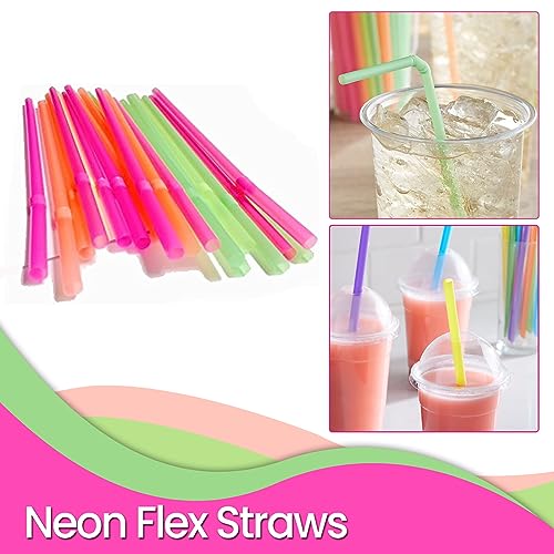 Perfect Stix Neon Flex 10 unwrapped-1250ct Straws, 9" (Pack of 1250)