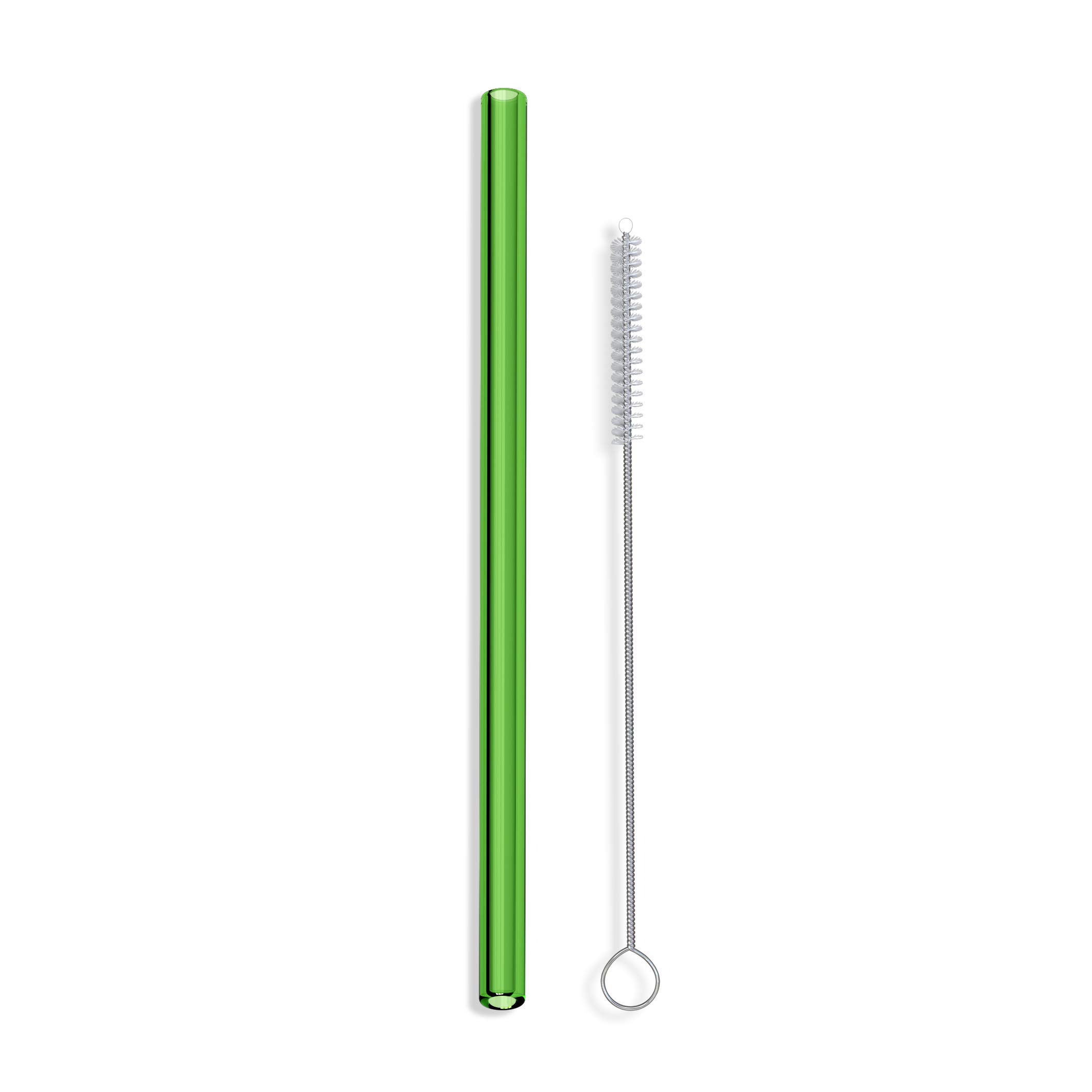 Hummingbird Glass Straws 9 inches x 9.5 mm Straight Reusable Straw Made with Pride in the USA (green)