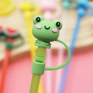 Cute Straw Tips Cover,Cartoon Straw Topper,Silicone Animals Straw Cover,Reusable Drinking Straw Cover,Dust Proof Straw Plugs for 6-8 mm Straws Outdoor Home Kitchen Party Decor