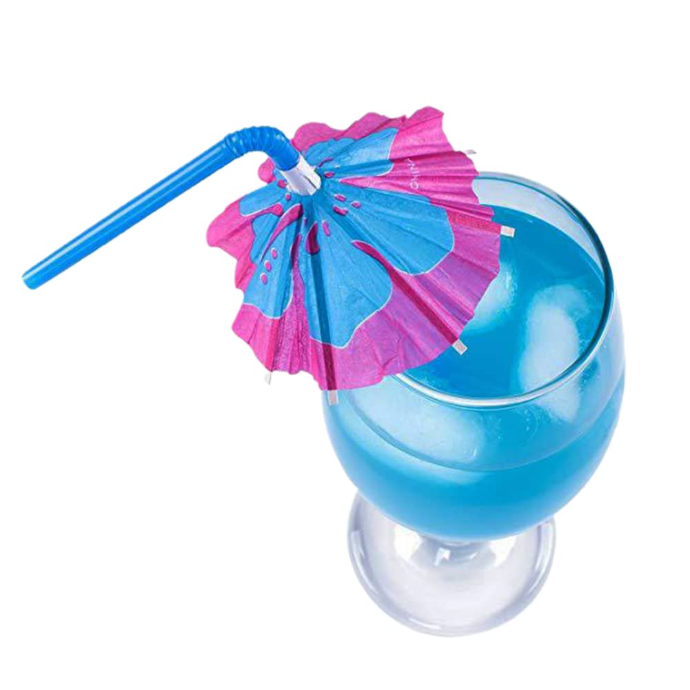 DelightBox 24 Multicolored Cocktail Parasol Umbrella Straws