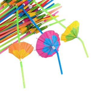 DelightBox 24 Multicolored Cocktail Parasol Umbrella Straws