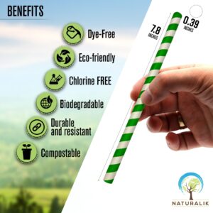 Naturalik 100-Pack Extra Durable Paper Straws Biodegradable (Multicolor, 100pc)