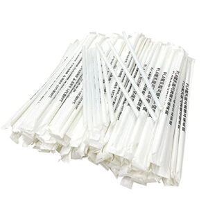 E-DAZZLE Biodegradable Plant Based Drinking Straws,200pcs Individually Wrapped Disposable Straws,Cocktail Straws,BPA Free Eco-Friendly Straws (7.5 inch 6 * 190mm)