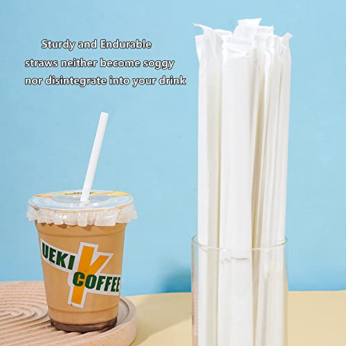 E-DAZZLE Biodegradable Plant Based Drinking Straws,200pcs Individually Wrapped Disposable Straws,Cocktail Straws,BPA Free Eco-Friendly Straws (7.5 inch 6 * 190mm)