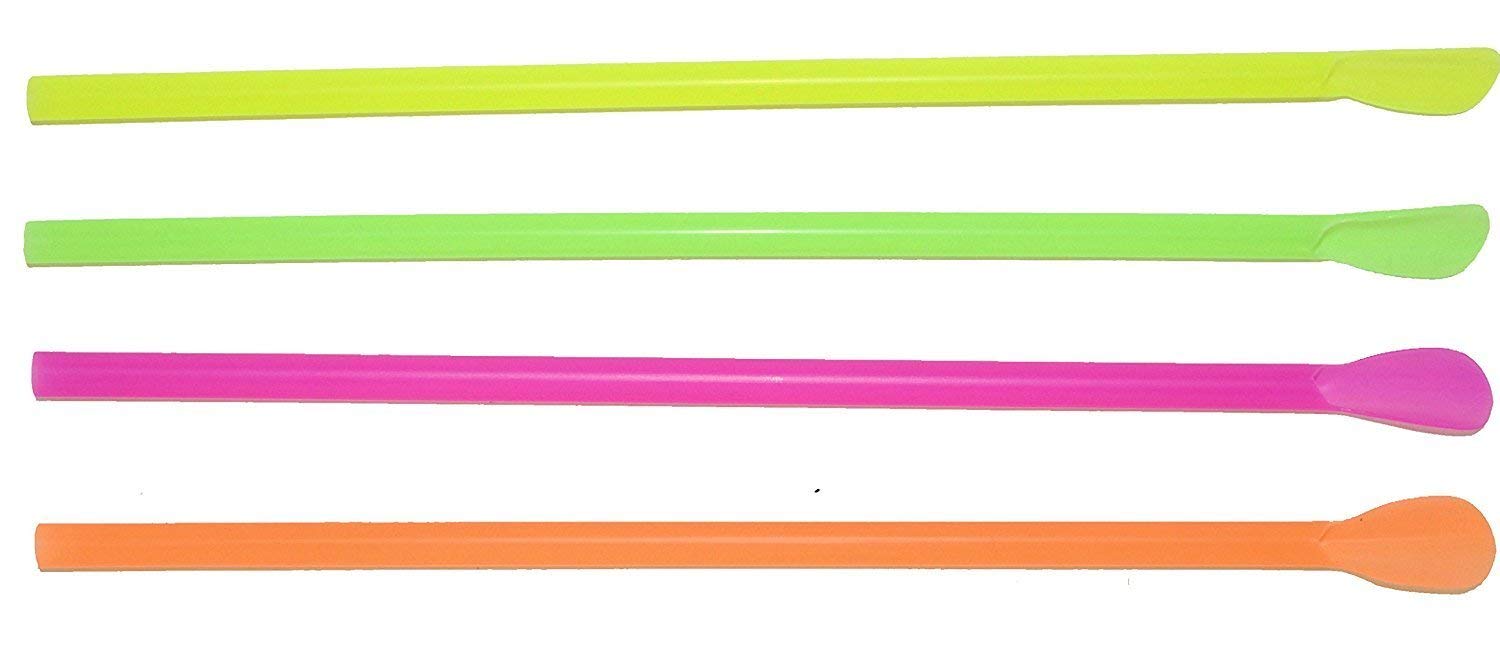 Perfectware 8''Unwrapped Spoon Straw Assorted Colors 400ct.