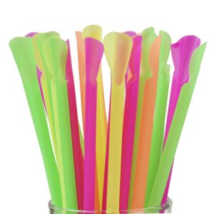 Perfectware 8''Unwrapped Spoon Straw Assorted Colors 400ct.