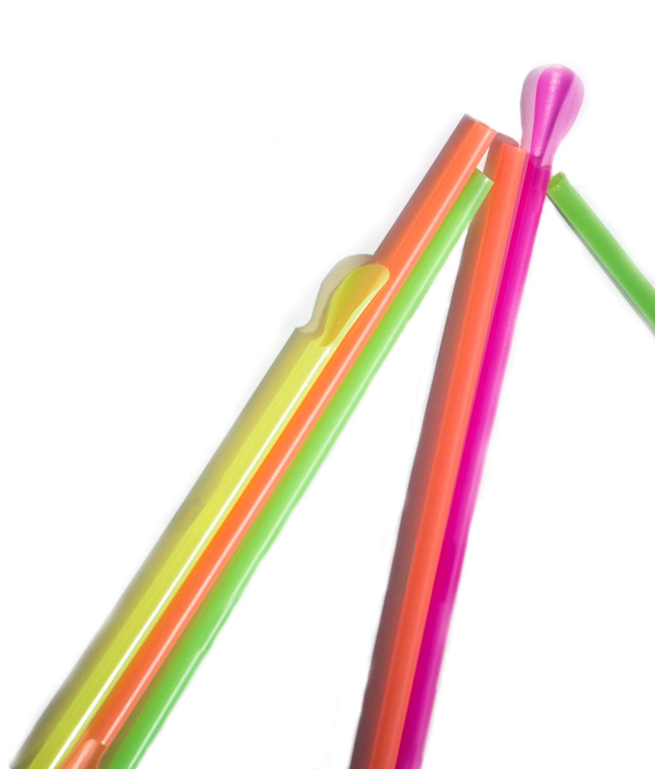 Perfectware 8''Unwrapped Spoon Straw Assorted Colors 400ct.