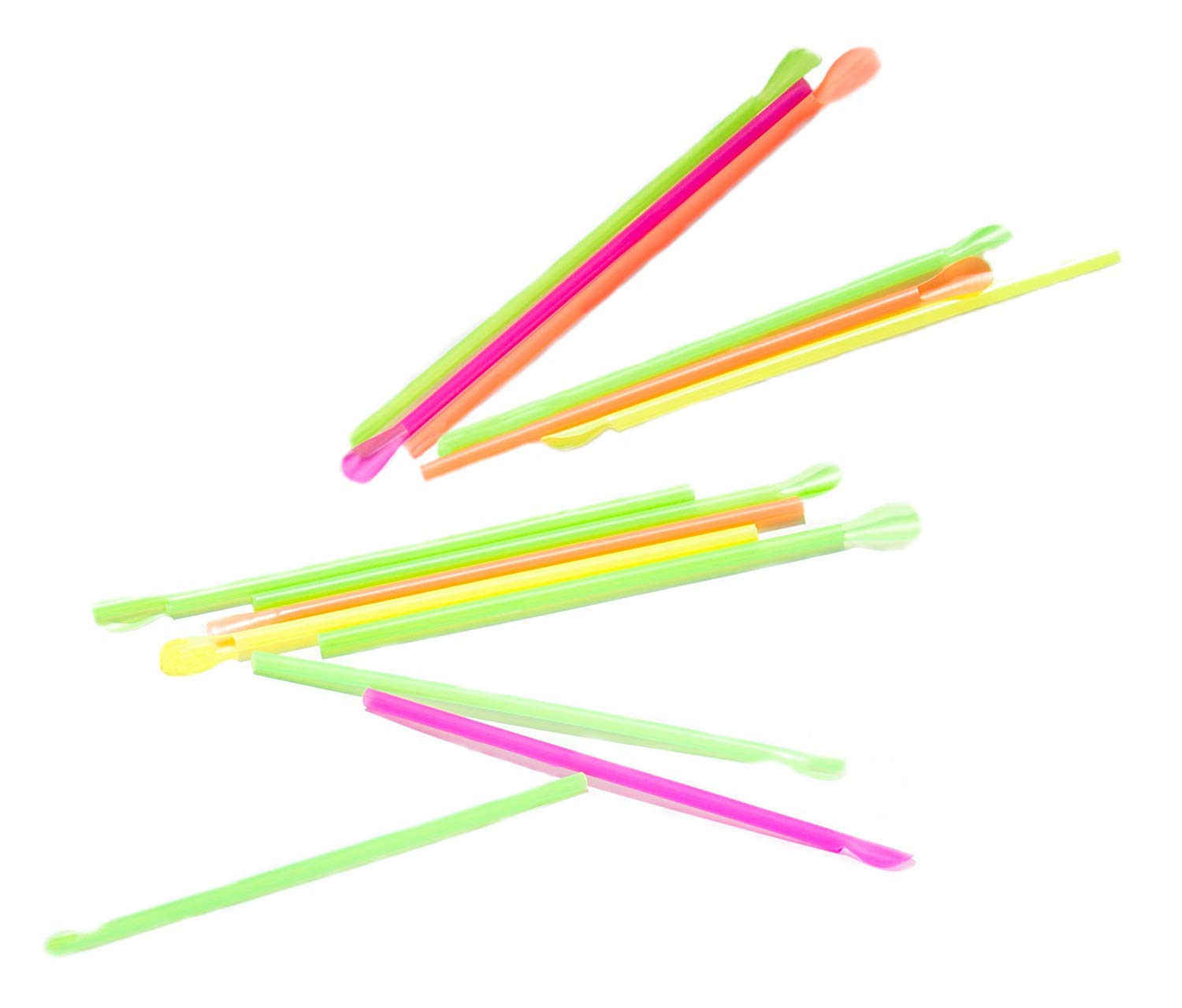 Perfectware 8''Unwrapped Spoon Straw Assorted Colors 400ct.