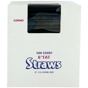 wna comet west 6-inch black straws (case of 3000)