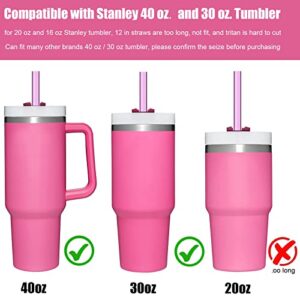 ALINK 13 IN Glitter Straws + Pink Straws for Stanley 40 OZ Tumbler