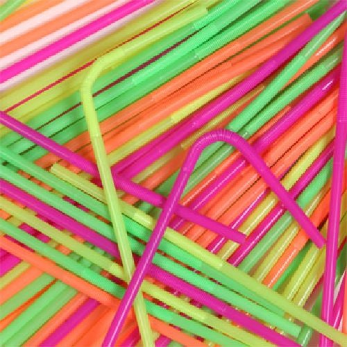 Neon-Colored Super Flexible Straws, 80 Count