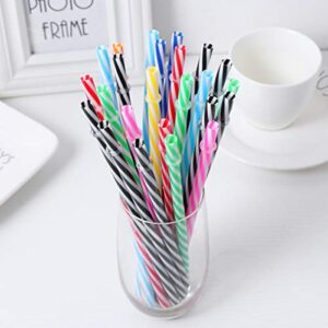 Cabilock 25PCS Reusable Straws Colored Threaded Straws with Cleaning Brush for Party Supplies, Birthday, Wedding