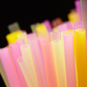 Tiger Chef Refill 400 Flexible Plastic Multi Color Neon Drinking Straws BPA-Free 8.25 Inch