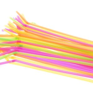 Tiger Chef Refill 400 Flexible Plastic Multi Color Neon Drinking Straws BPA-Free 8.25 Inch