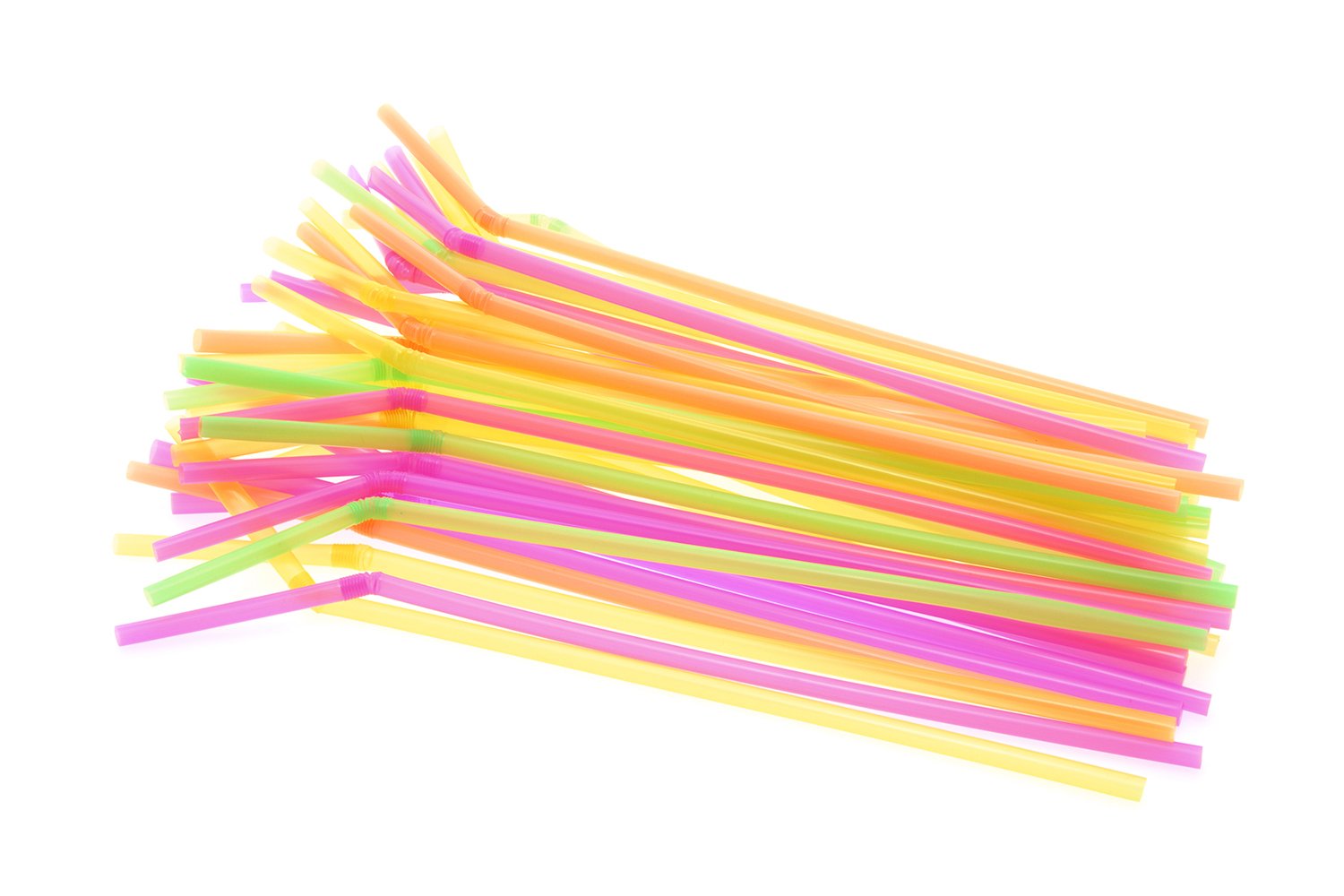 Tiger Chef Refill 400 Flexible Plastic Multi Color Neon Drinking Straws BPA-Free 8.25 Inch