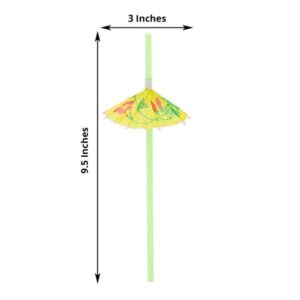 TABLECLOTHSFACTORY 50 Pack | Multi-Colored Umbrella Luau Pool Party Drinking Straws