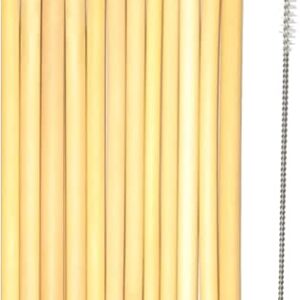 WorldFront Naturals Reusable Straws with Case & Straw Cleaner Brush - Eco Friendly Bamboo Straws Reusable Pack of 10, Used as Cocktail Straws, Smoothie Straws, Travel Straws, Coffee Straws