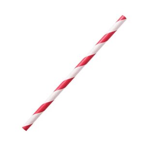 karat earth ke-c9452 5.25" stir unwrapped paper straw(red spiral)