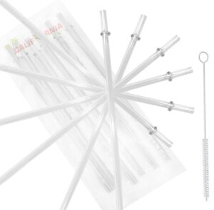 california straws, acrylic straw set of 6, fits 16oz, 20oz tumblers, and 1 nylon straw cleaning brush