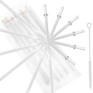 California Straws, Acrylic Straw Set of 6, Fits 16oz, 20oz Tumblers, and 1 Nylon Straw Cleaning Brush