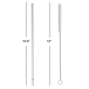 California Straws, Acrylic Straw Set of 6, Fits 16oz, 20oz Tumblers, and 1 Nylon Straw Cleaning Brush