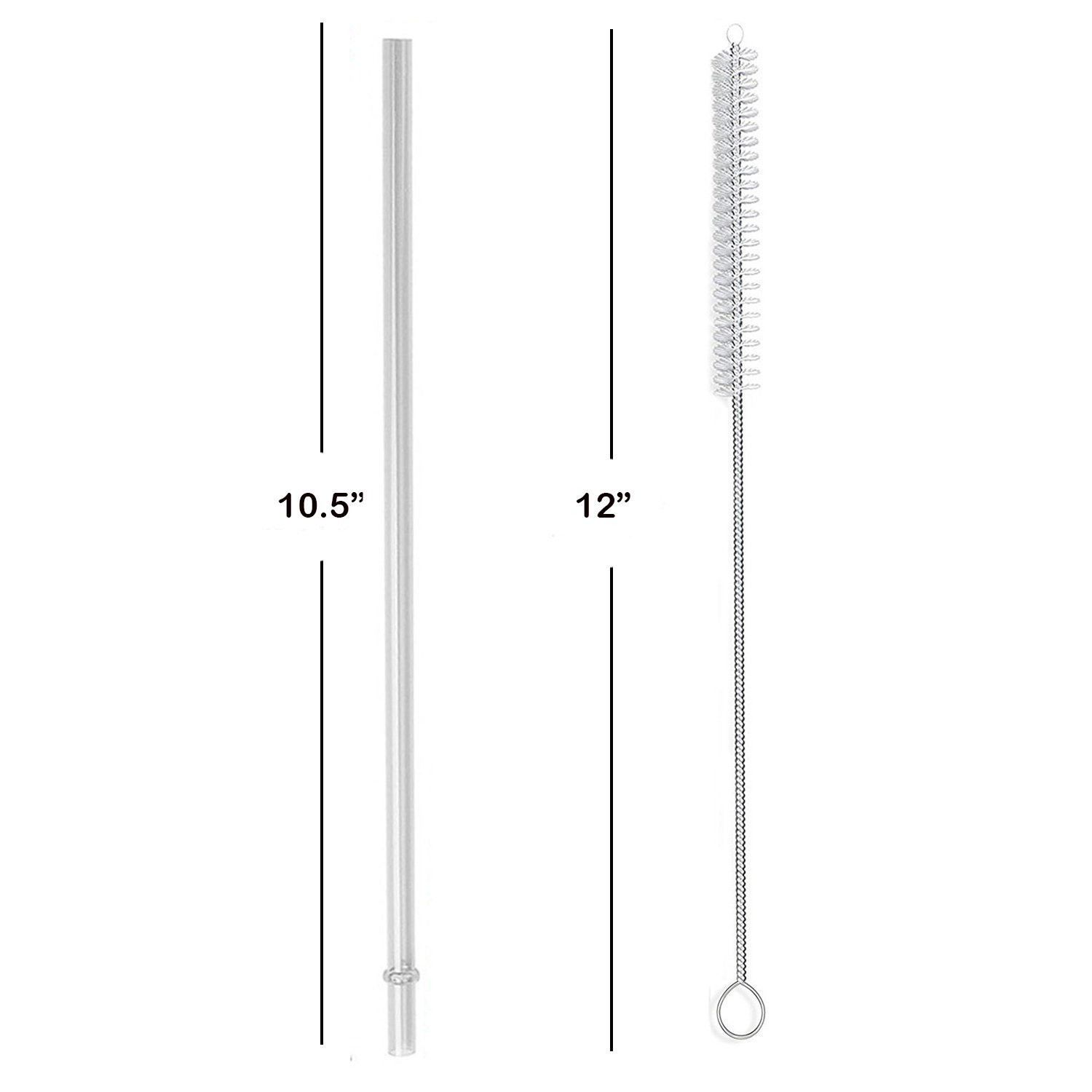 California Straws, Acrylic Straw Set of 6, Fits 16oz, 20oz Tumblers, and 1 Nylon Straw Cleaning Brush