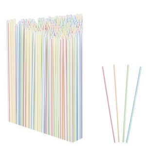 300pc plastic straight straws disposable assorted colors striped 9" drinking bar