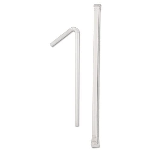 Perfect Stix Flexible Wrapped Jumbo Clear Straws.400 Pack Individually Wrapped. 7.75 Inches in Length Flexible Wrapped Plastic Drinking Straws. 400 CT