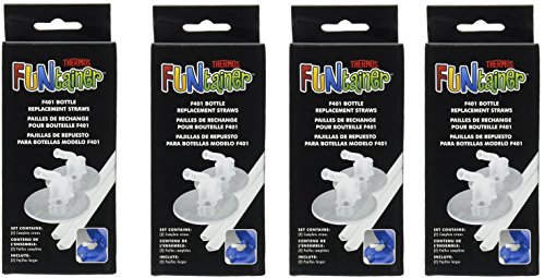 Thermos F401 Replacement Straws for 12 Ounce Funtainer Bottle, Clear (Clear (4 Pack))