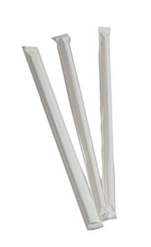 Eco Craft Stix 10.25 Wrapped Giant Plastic Straws. Pack of 600 Straws. Packed 2 Boxes of 300 Straws Each for a Total of 600 Straws. Milkshake Straws.