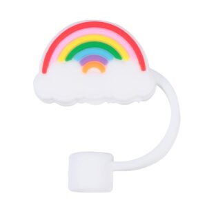 valiclud creative rainbow straw cover drinking straw plug dust-proof cover (rainbow)