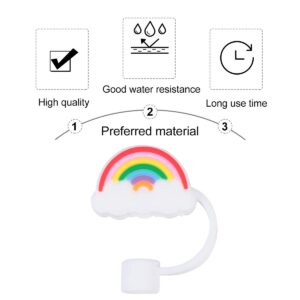 VALICLUD Creative Rainbow Straw Cover Drinking Straw Plug Dust-Proof Cover (Rainbow)