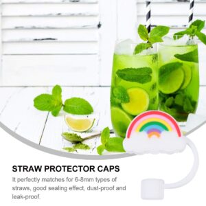 VALICLUD Creative Rainbow Straw Cover Drinking Straw Plug Dust-Proof Cover (Rainbow)