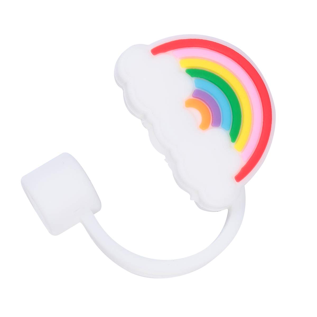 VALICLUD Creative Rainbow Straw Cover Drinking Straw Plug Dust-Proof Cover (Rainbow)