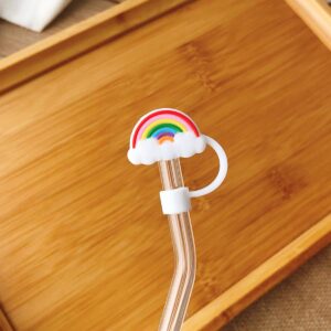 VALICLUD Creative Rainbow Straw Cover Drinking Straw Plug Dust-Proof Cover (Rainbow)