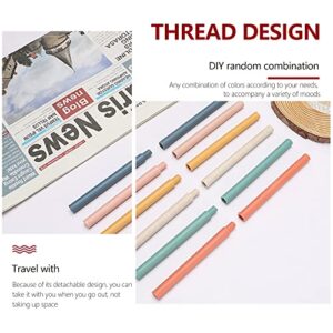 TRGGDEE 6Pcs Plastic Straws, Wheat Straw+PP Detachable Straws Reusable, With Special Cleaning Brush, Suitable for Travel, Party, Etc.(19cm)