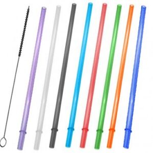 16oz, Rainbow Colored Replacement Acrylic Straw Set of 8 /With Cleaning Brush