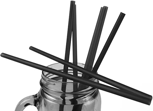 Made in USA Pack of 250 Black (9" X 0.29") Individually Wrapped PLA-Corn Starch Smoothie Drinking Straws (BPA-free)