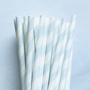 500 pcs party disposable paper drinking straws bulk, colored cheap restaurant coffee cocktail juice bar kids baby bridal shower wedding birthday craft lollipop cake pop sticks (pastel blue)