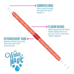 Water Magic Immune Defense Water Flavor Enhancing Straws - Includes 7 Berry Boost Straws and 7 Mega Orange Immune Support Straws