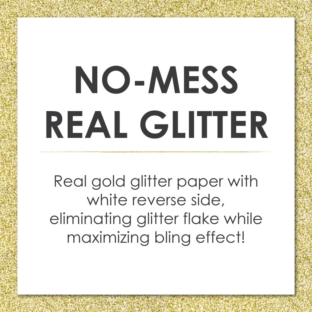 Gold Glitter Bunnies Party Straws - No-Mess Real Gold Glitter Cut-Outs & Decorative Easter Paper Straws - Set of 24