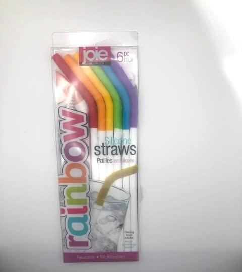 Rainbow Silicone Straws Reusable