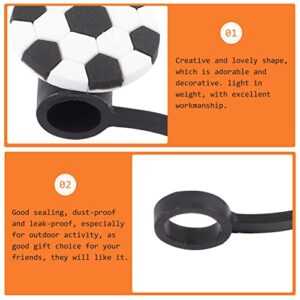 Gadpiparty Silicone Straw 10pcs Silicone Football Straw Cover Small Sports Design Drinking Straw Caps- Proof Straw Plugs Tips Topper for Straws Decors Dining Table Decor