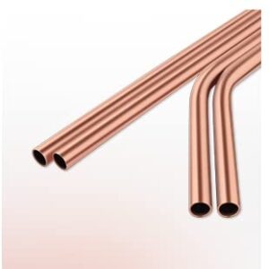 2activelife Copper Straws, Pure Copper Drinking Straws Gift Set Food Safe 8.5inch Long Handcrafts Bent and Straight Copper Straws with Cleaning Brush(2Bent+2Straight)