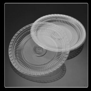 YAOSHENG 100PCS Disposable plastic table ​plate for Party Supplies,Holiday,Easter,Cake.