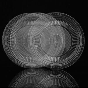 YAOSHENG 100PCS Disposable plastic table ​plate for Party Supplies,Holiday,Easter,Cake.